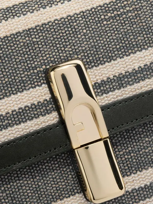 Furla Striped Canvas Crossbody Bag