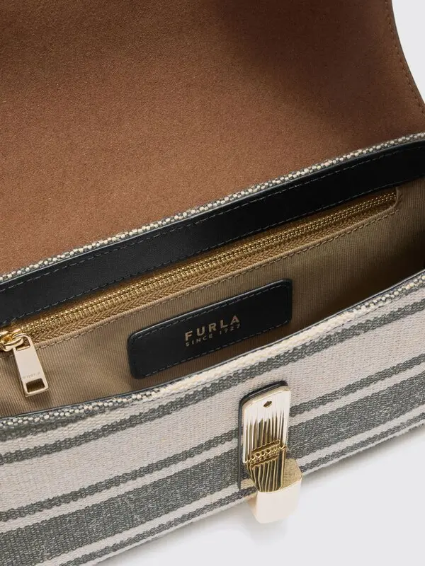 Furla Striped Canvas Crossbody Bag