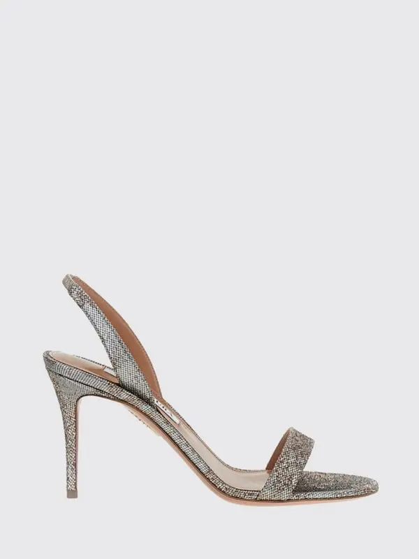 AQUAZZURA So Nude Slingback High Heel Sandals In Laminated Fabric