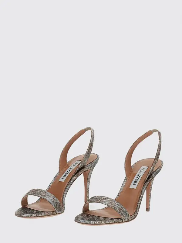 AQUAZZURA So Nude Slingback High Heel Sandals In Laminated Fabric
