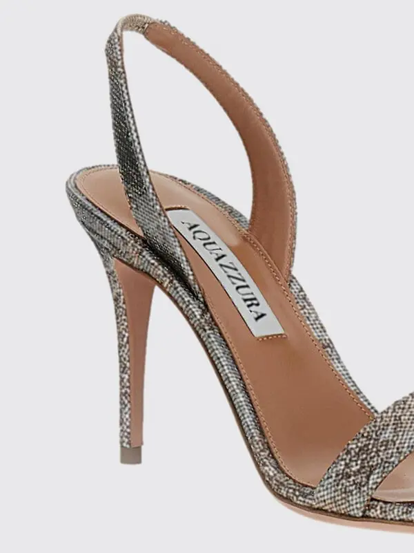 AQUAZZURA So Nude Slingback High Heel Sandals In Laminated Fabric