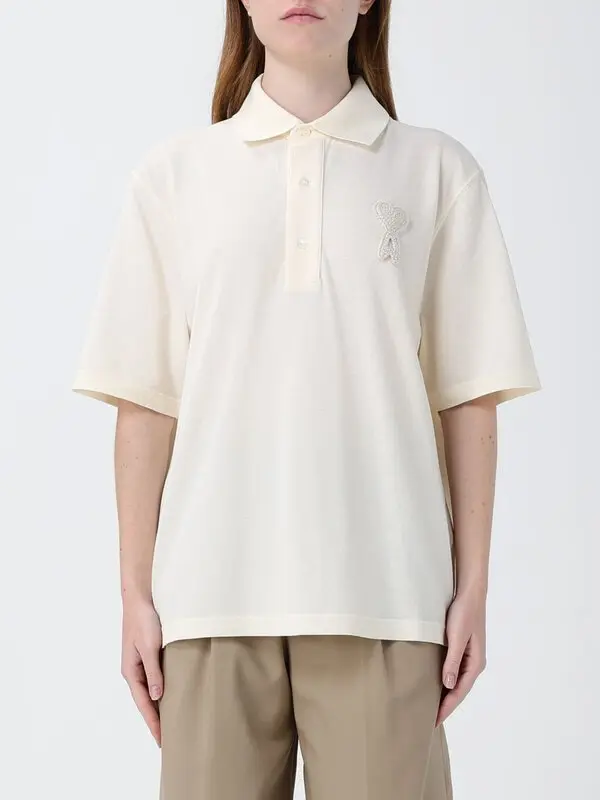 AMI Paris Cotton Polo Shirt With Logo