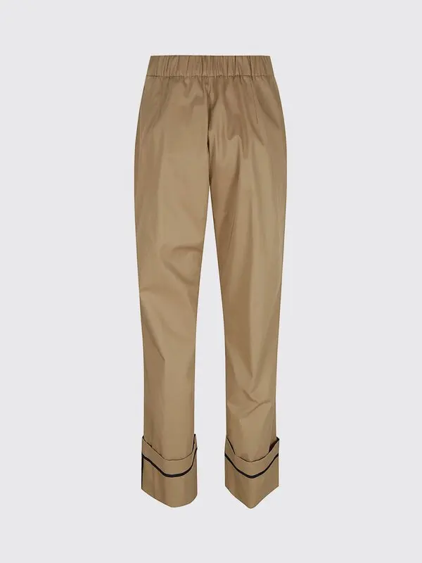 Herno High-waisted Wide-leg Pants In Water-repellent Cotton Gabardine - Camel