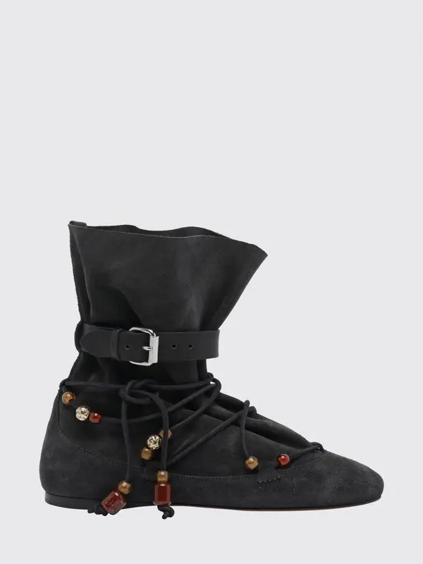 Isabel Marant Étoile Letiz Suede Ankle Boots With Ethnic Embroidery - Black