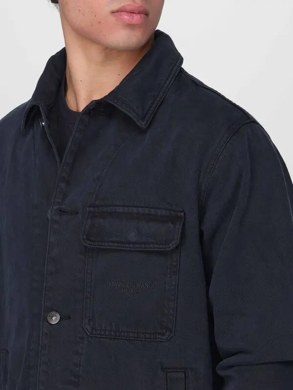 Armani Exchange Cotton Shirt Jacket With Logo