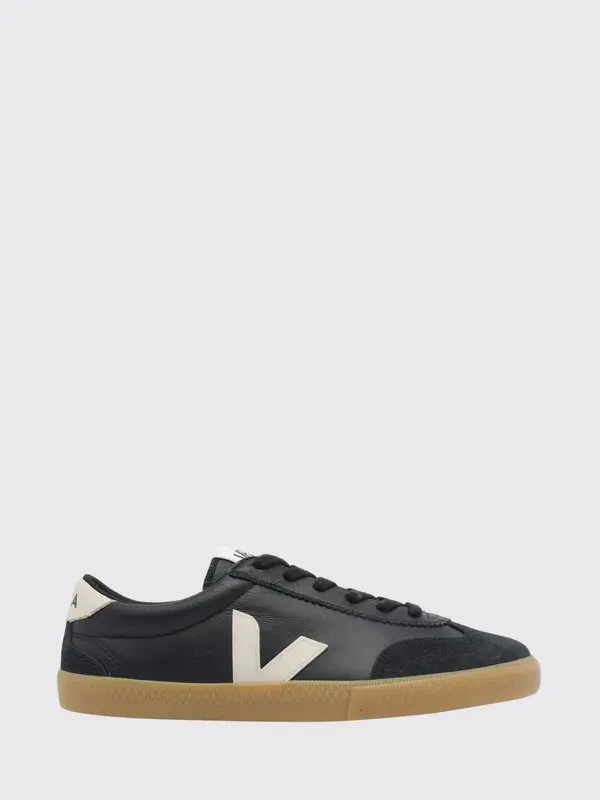 VEJA Volley O.t. Leather Low-top Trainers With Contrast Logo - Black