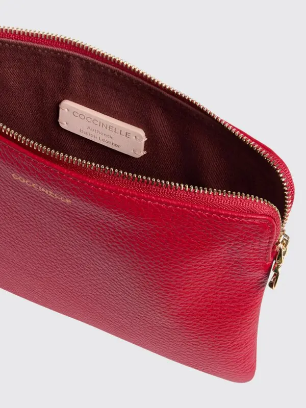 COCCINELLE C-me Softy Grained Leather Pouch With Wristlet
