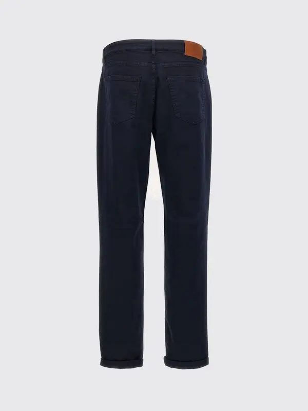 Brunello Cucinelli Straight Fit Stretch Cotton Denim Jeans - Blue