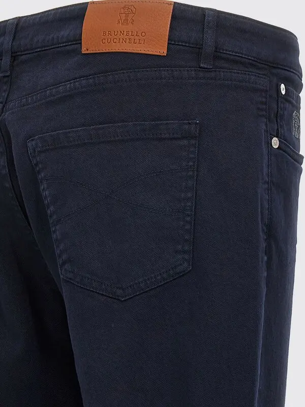 Brunello Cucinelli Straight Fit Stretch Cotton Denim Jeans - Blue