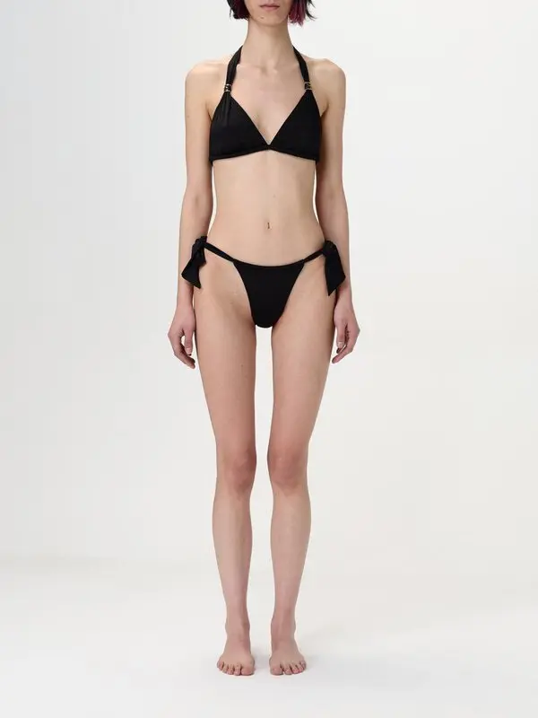 Elisabetta Franchi Halterneck Bikini With Side Tie Bottoms - Black