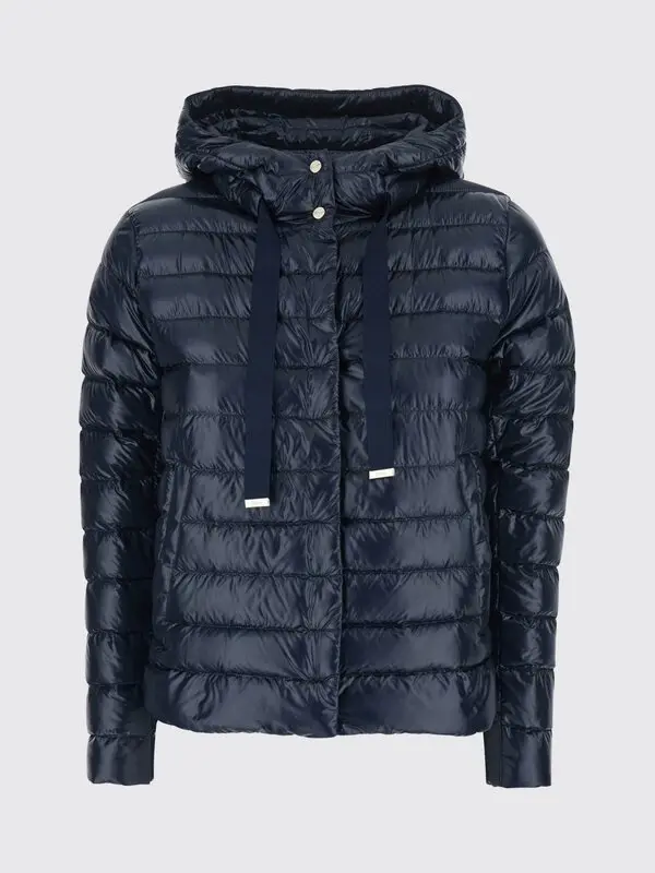 Herno Quilted Ultra-light Nylon Short Down Jacket With Hood - Navy
