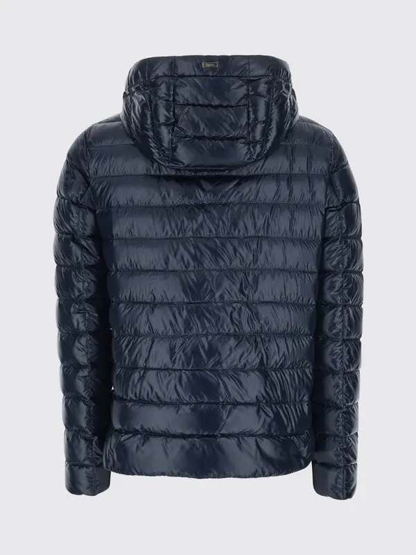 Herno Quilted Ultra-light Nylon Short Down Jacket With Hood - Navy