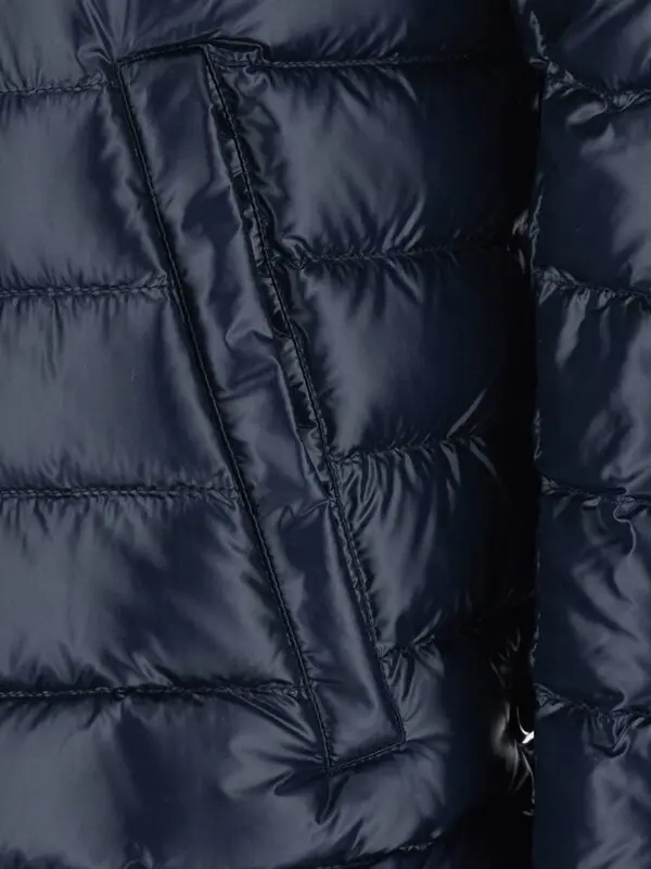 Herno Quilted Ultra-light Nylon Short Down Jacket With Hood - Navy
