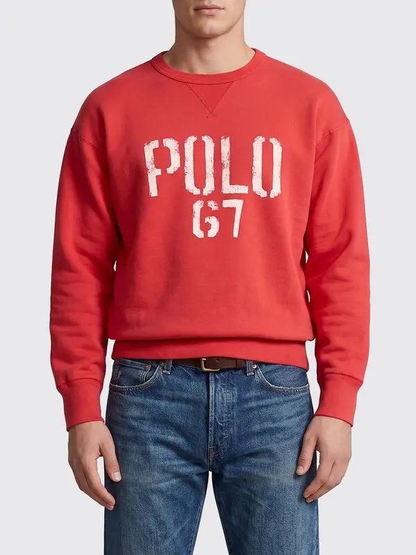Polo Ralph Lauren Cotton Crewneck Sweatshirt With Logo - Red