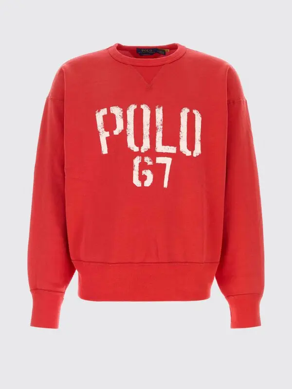 Polo Ralph Lauren Cotton Crewneck Sweatshirt With Logo - Red