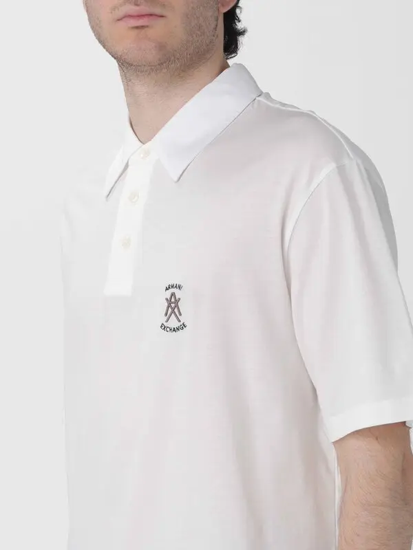 Armani Exchange Cotton Polo Shirt With Logo - Beige
