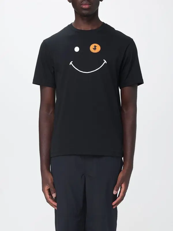 SAVE THE DUCK Cotton Crewneck T-shirt With Contrasting Front Logo By - Black