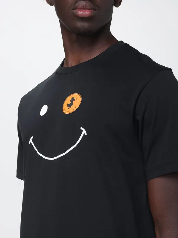 SAVE THE DUCK Cotton Crewneck T-shirt With Contrasting Front Logo By - Black