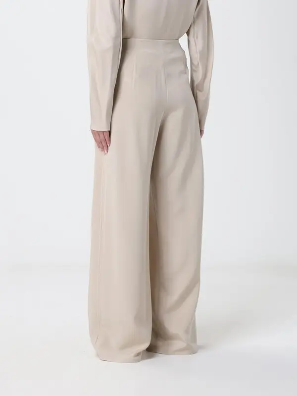Max Mara High-waisted Wide-leg Stretch Silk Satin Trousers - Sand
