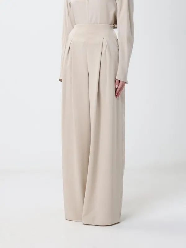 Max Mara High-waisted Wide-leg Stretch Silk Satin Trousers - Sand