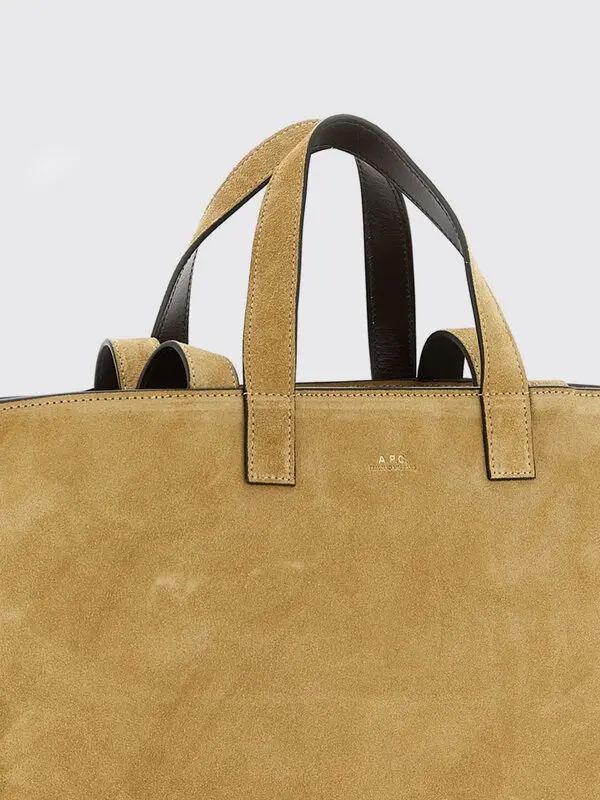 A.p.c. Le Drummer Suede Leather Tote Bag With Laminated Logo
