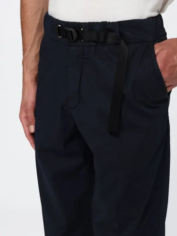 Peuterey Stretch Cotton Trousers With Drawstring Waist And Straight Leg - Navy