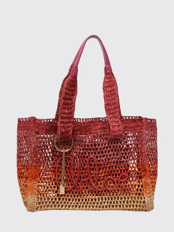 Chloé Summer Banana Bi-crochet Raffia Shoulder Bag