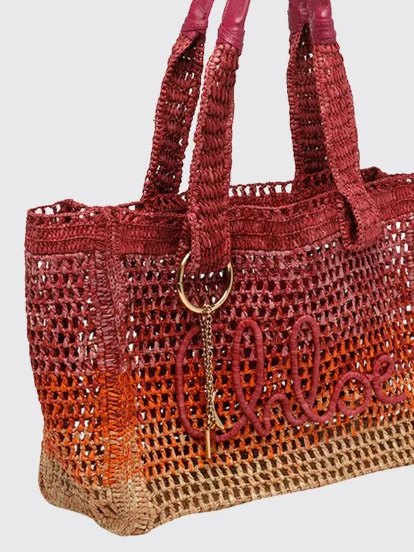 Chloé Summer Banana Bi-crochet Raffia Shoulder Bag