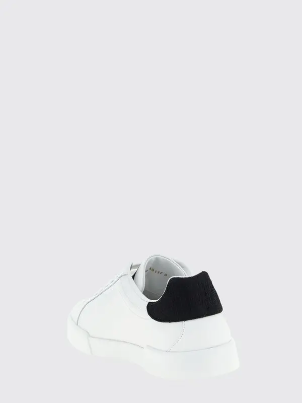 Dolce & Gabbana Portofino Light Low Top Leather Sneakers With Dg Patch