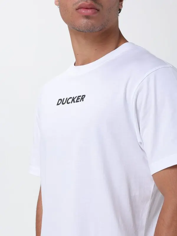 SAVE THE DUCK Cotton Crewneck T-shirt With Front Slogan Print By - White