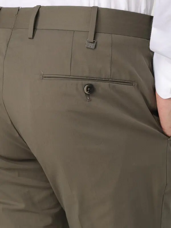 PT TORINO Stretch Cotton Blend Chino Trousers - Military