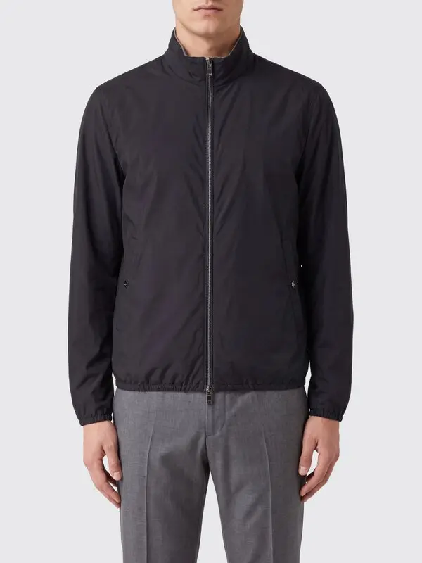 Herno High Neck Zip-up Nylon Bomber Jacket