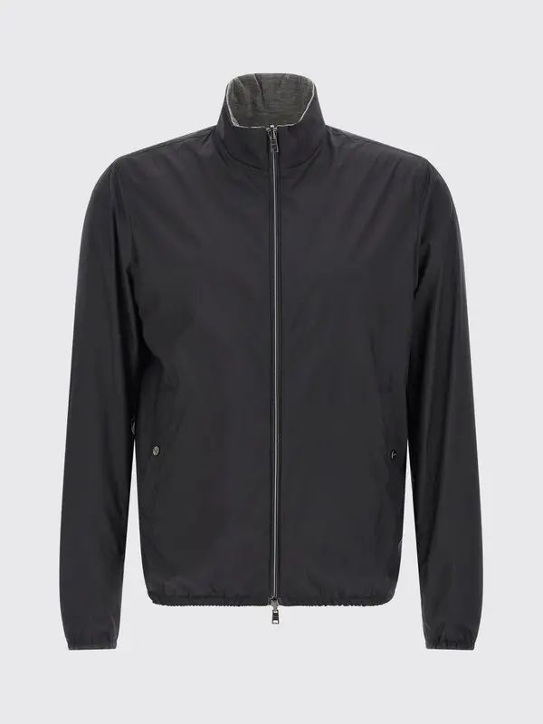 Herno High Neck Zip-up Nylon Bomber Jacket