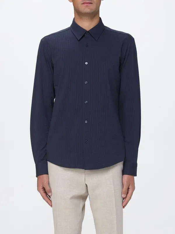 BOSS Cotton Blend Casual Shirt - Blue