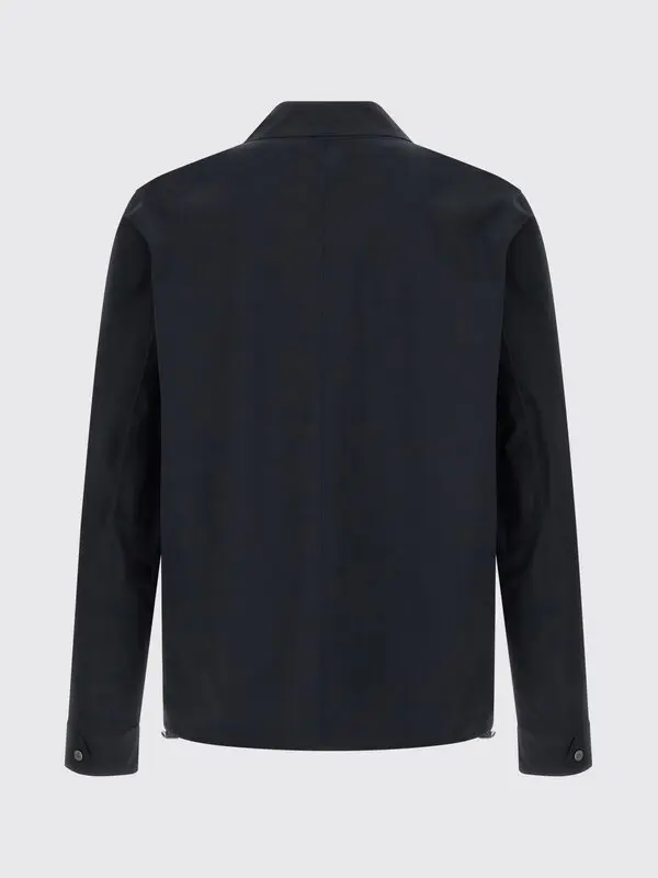Herno Shirt Jacket In Technical Fabric With Classic Collar And Contrast Logo - Blue
