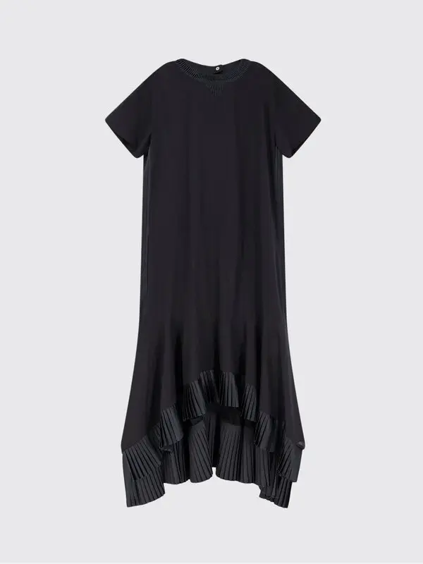 Sacai Cotton Dress With Pleated Hem