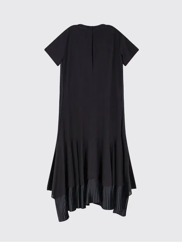 Sacai Cotton Dress With Pleated Hem