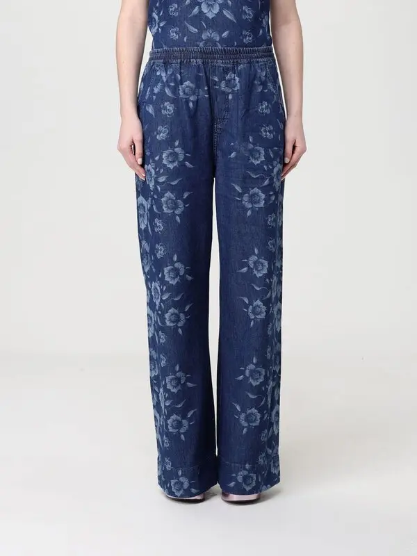 Pinko Floral Print Cotton Palazzo Trousers