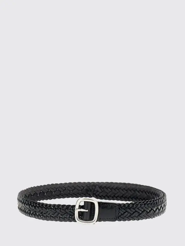 Hereu Woven Calfskin Belt With Pin Buckle - Black