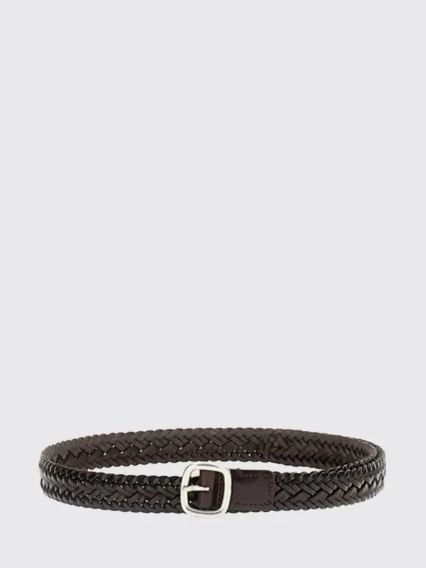 Hereu Woven Calfskin Belt With Pin Buckle - Brown