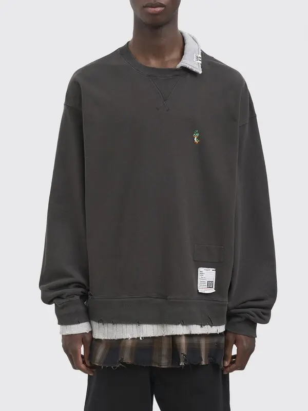 Mihara Yasuhiro Double-layered Crewneck Sweatshirt - Black