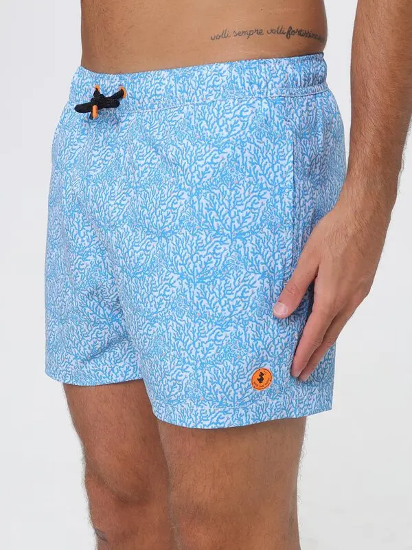 SAVE THE DUCK Graphic Print Swim Shorts - Gnawed Blue