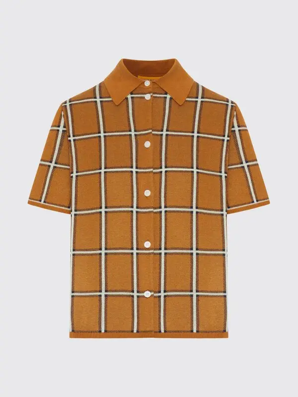 Guest In Residence Check Linen And Silk Casual Shirt - Brown