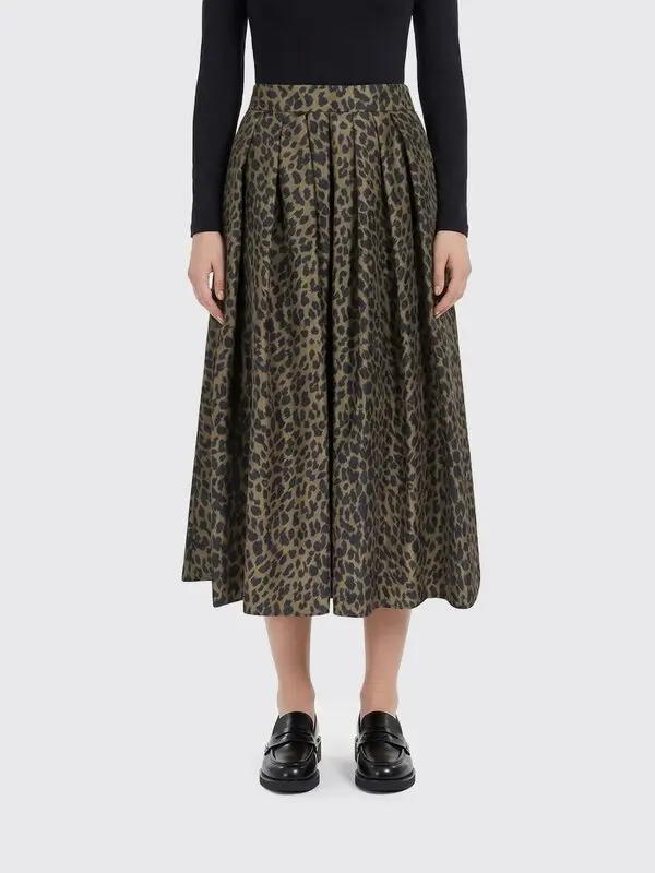 Aspesi Animal Print Polyester Skirt