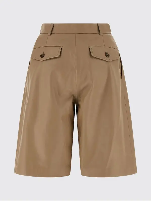 YVES SALOMON High-waisted Lambskin Leather Knee-length Shorts