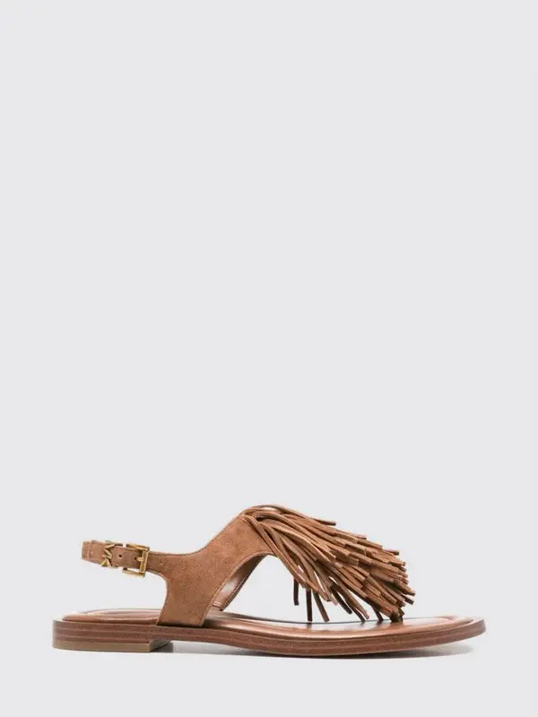 Michael Kors Indra Suede Sandal With Fringes - Brown