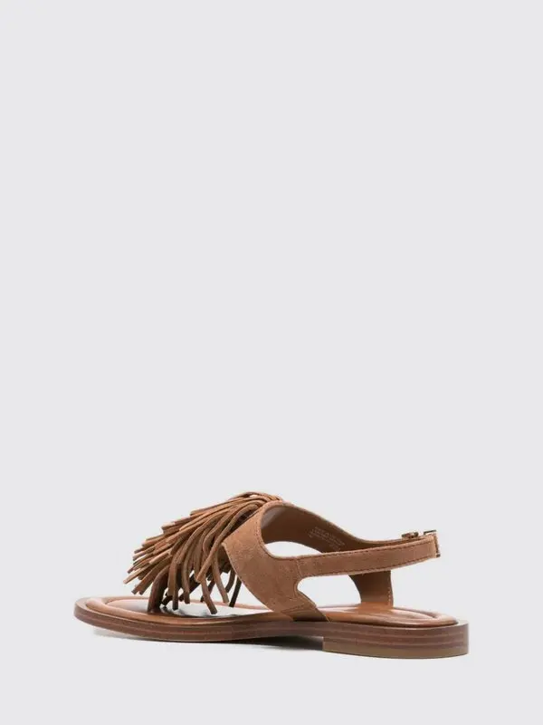 Michael Kors Indra Suede Sandal With Fringes - Brown