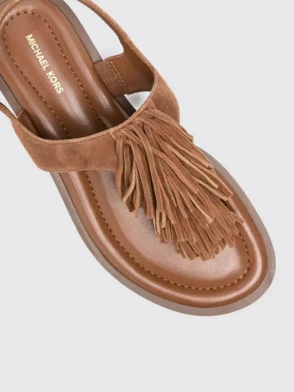 Michael Kors Indra Suede Sandal With Fringes - Brown