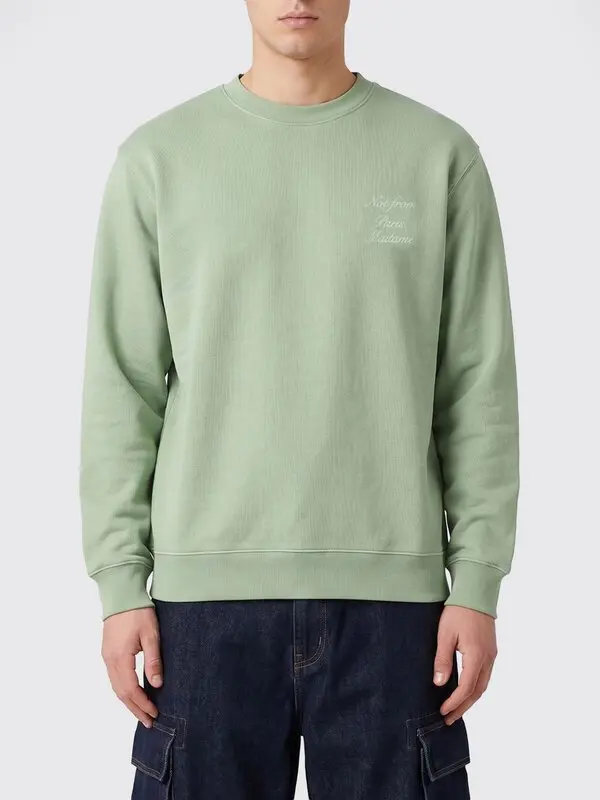 Drole De Monsieur Slogan Print Cotton Sweatshirt