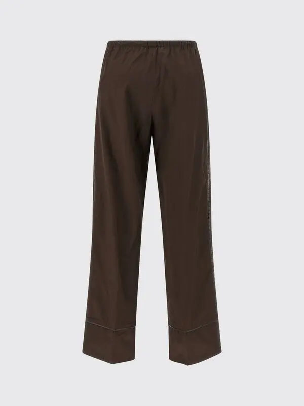 YVES SALOMON Wide Leg Cotton Pants With Elasticated Drawstring Waist